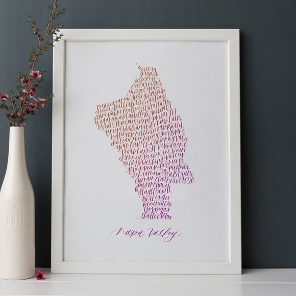 StoneFawx Studios | Wall Decor | Napa Valley Region California Word Art ...